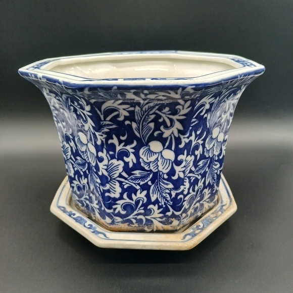 Accents | Rare Porcelain Asian Octagon Shaped Flower Pot Planter ...